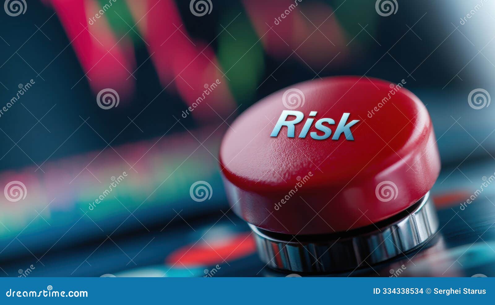 A Red Button on a Desk with the Word Risk Written in White, AI Stock ...