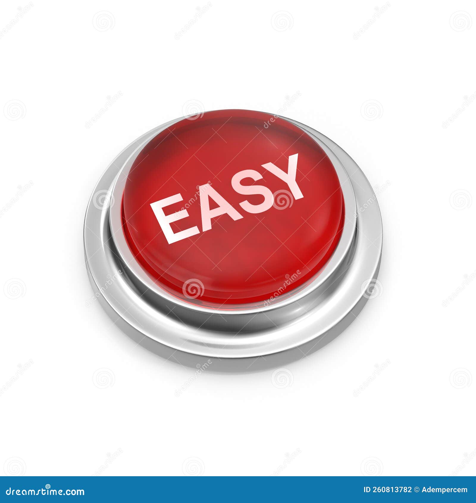 Red Button Easy stock illustration. Illustration of isolated - 260813782