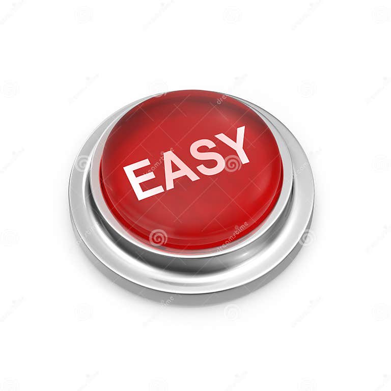 Red Button Easy stock illustration. Illustration of isolated - 260813782
