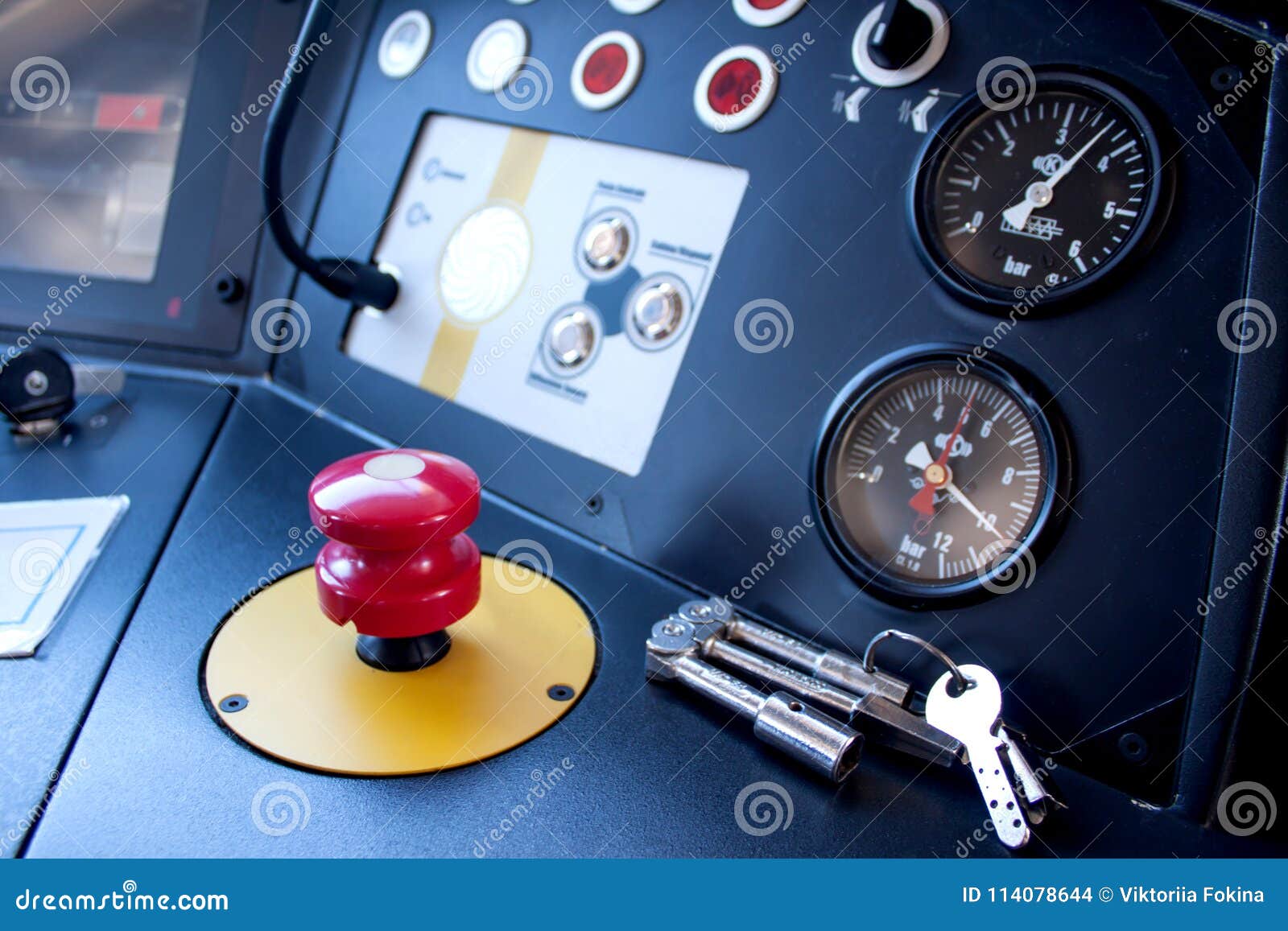 The Control Panel of the Modern Train Stock Photo - Image of dashboard ...