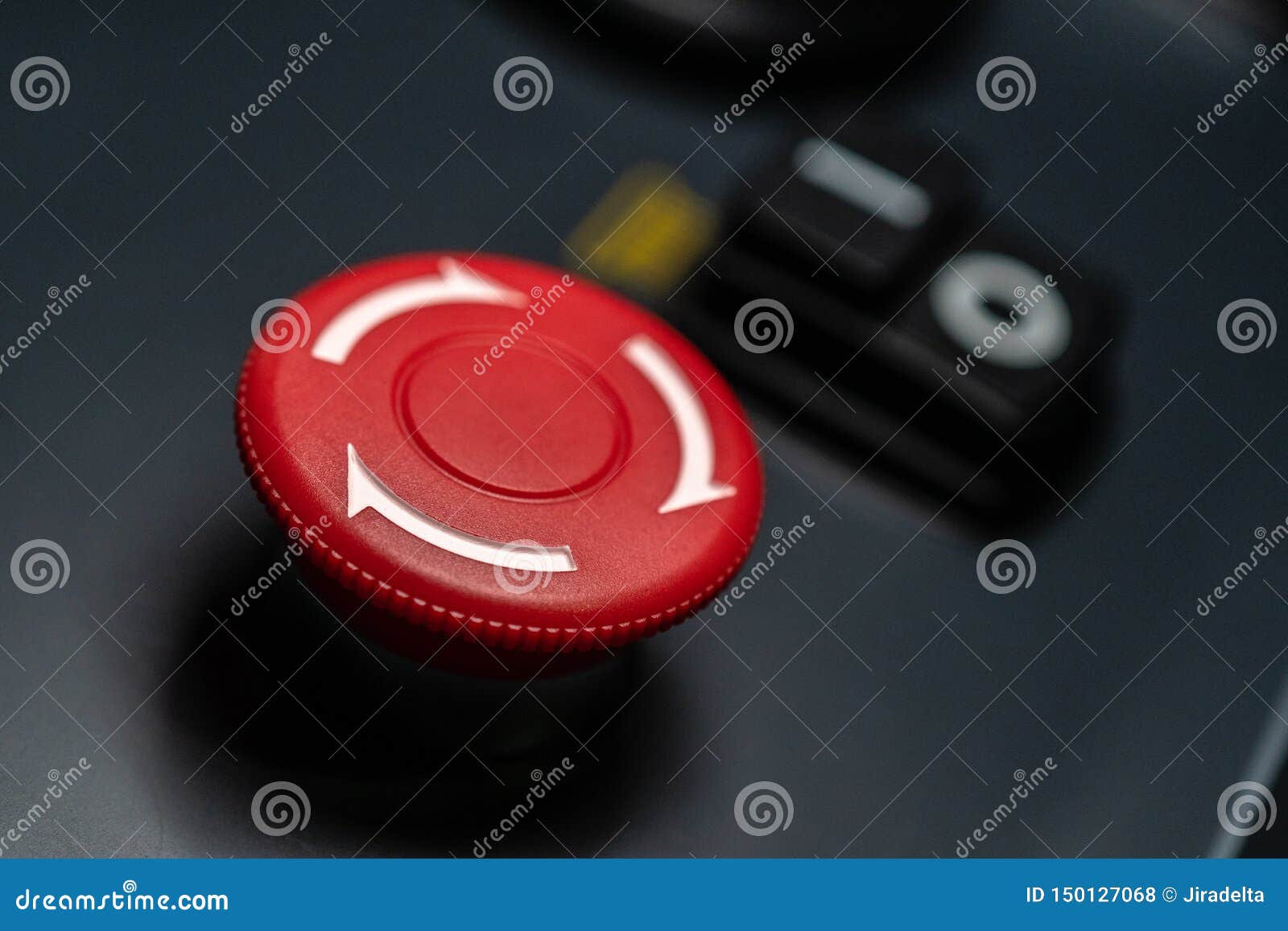 Red Button of Emergency on Control Panel Board Stock Photo - Image of ...