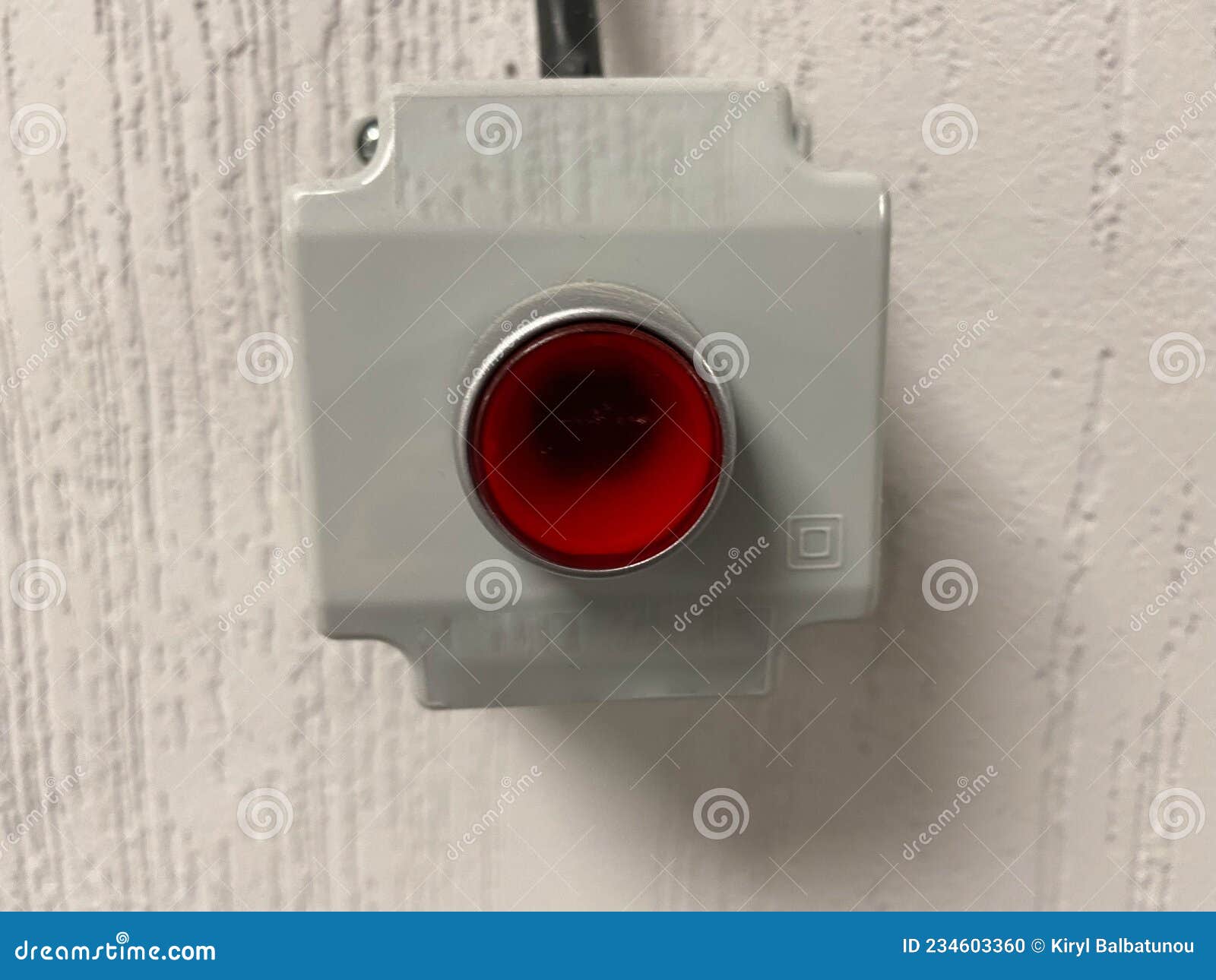 Red Button for Emergency Shutdown of Industrial Equipment. Signal Red ...