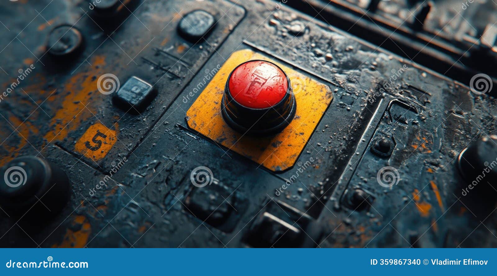 Red Button Emergency Stop stock photo. Image of casing - 359867340