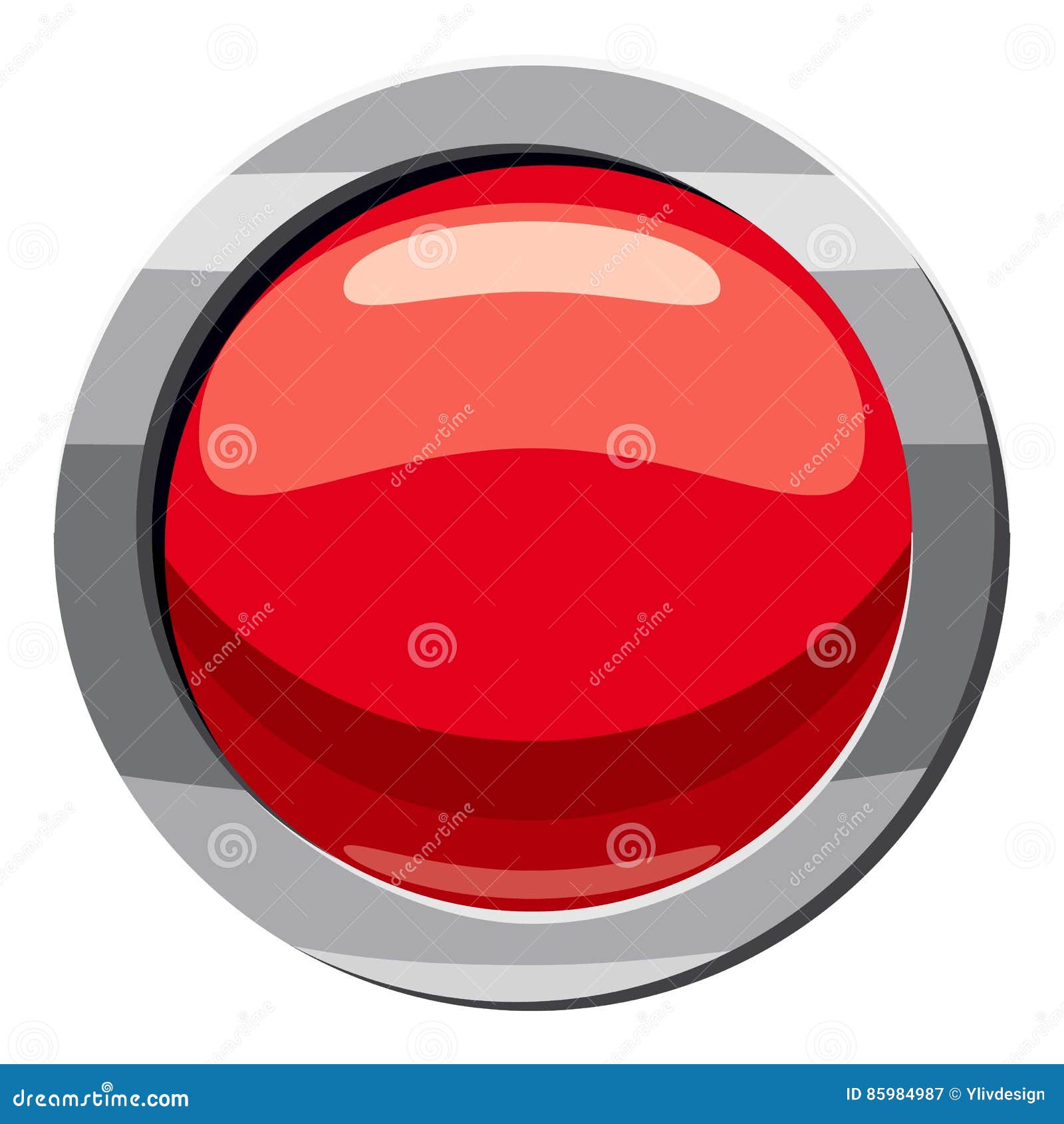 Red Button Icon, Cartoon Style Stock Vector - Illustration of bright ...