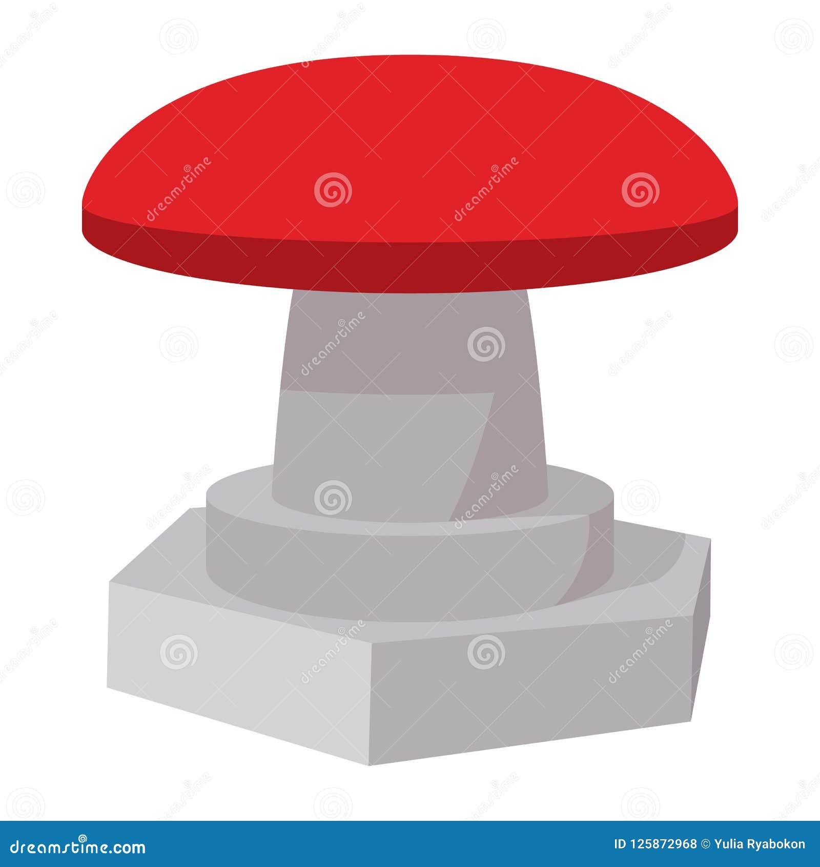 Red Button Icon, Cartoon Style Stock Illustration - Illustration of ...