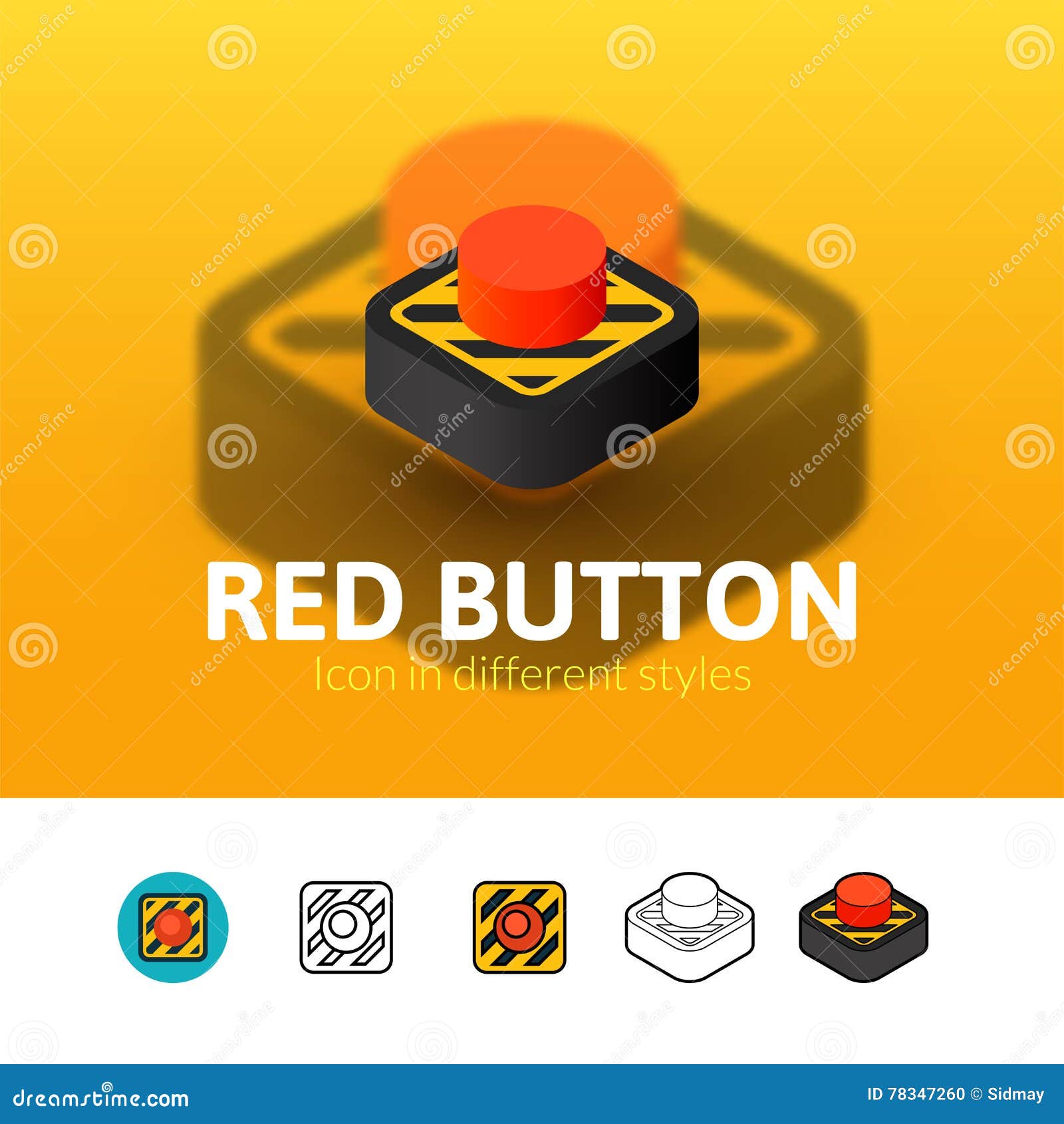 Red Button Icon in Different Style Stock Vector - Illustration of ...