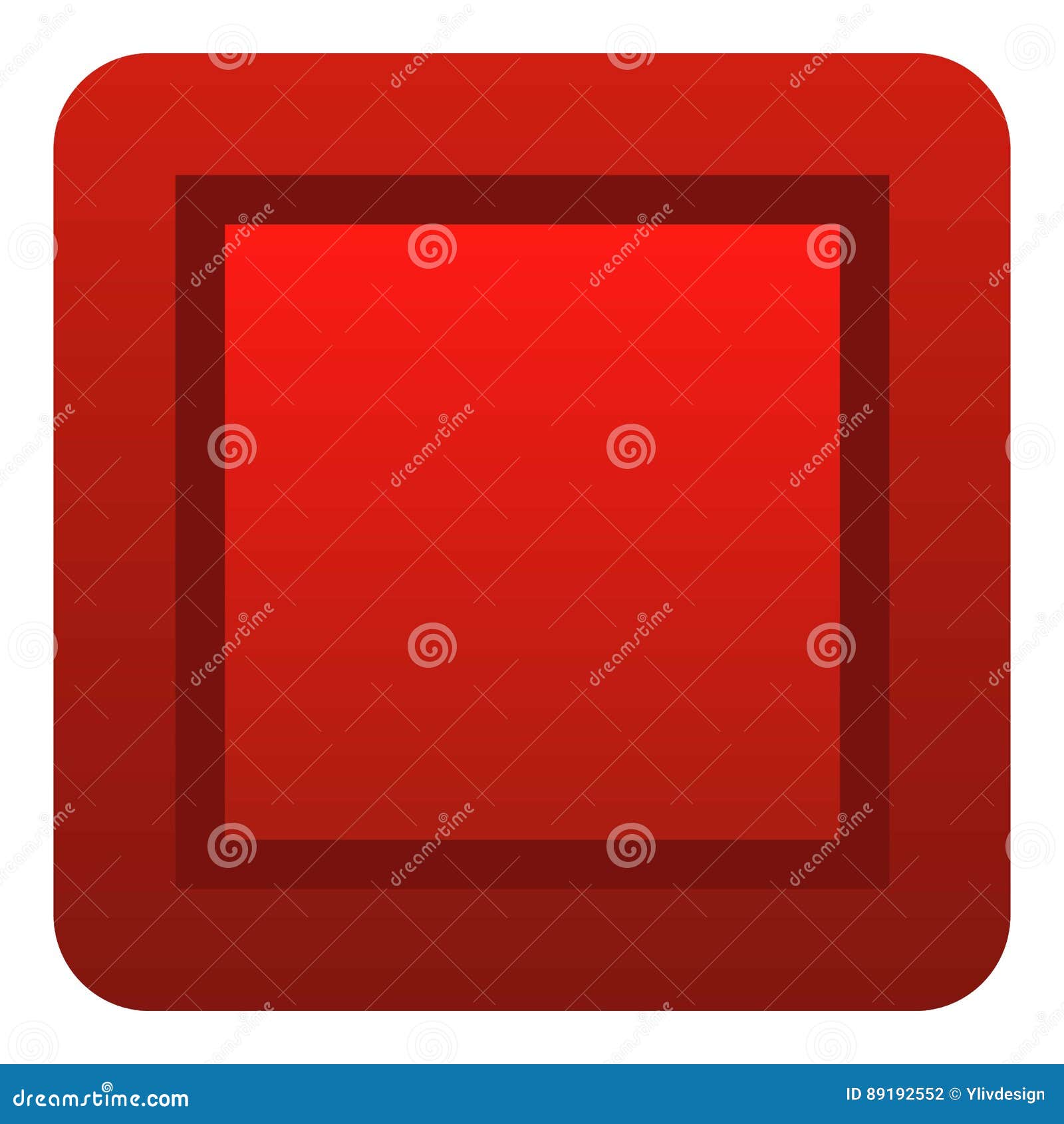Red Button Icon, Flat Style Stock Vector - Illustration of enter, push ...