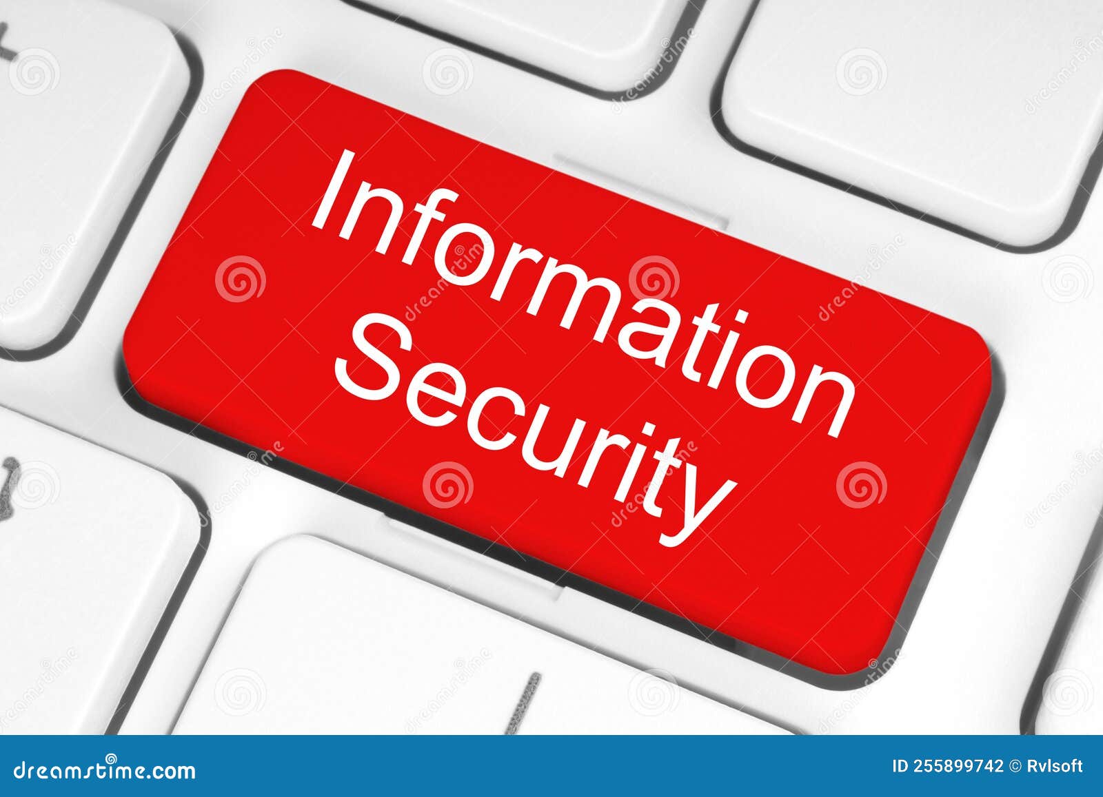 Red Button with Information Security Words on the Keyboard, Technology ...