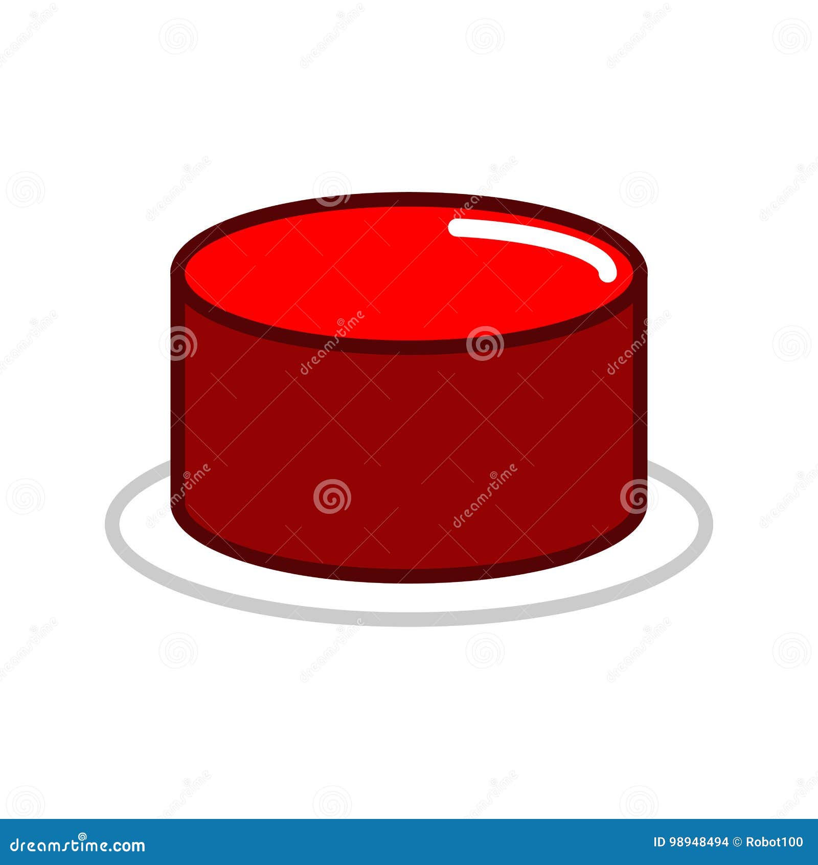 Red Button Isolated. Press in Case of Danger Stock Vector ...