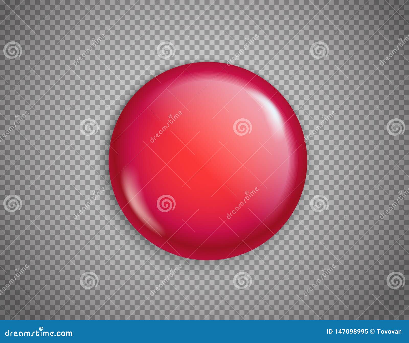 Red Button Isolated on Transparent Background Stock Vector ...