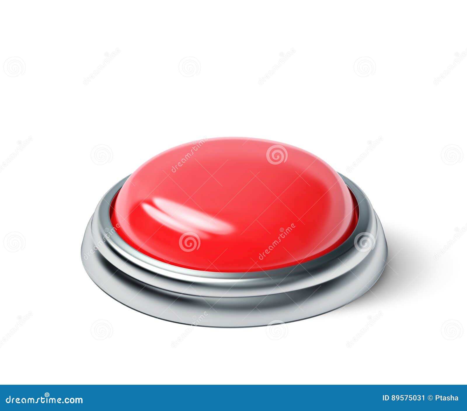 Red Button Isolated on White Stock Illustration - Illustration of path ...