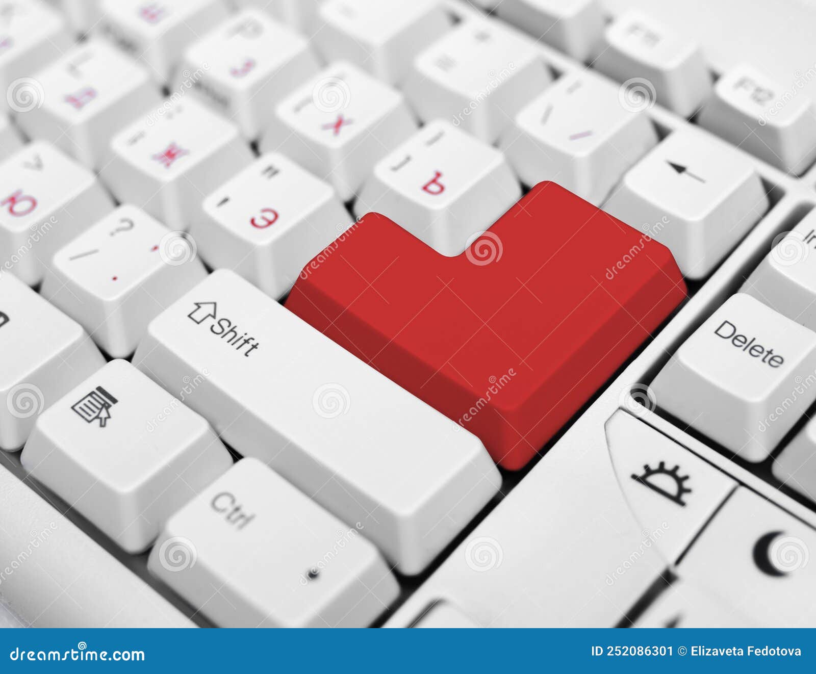 An Empty Red Key on a Computer Keyboard, Selective Focus Stock Image ...