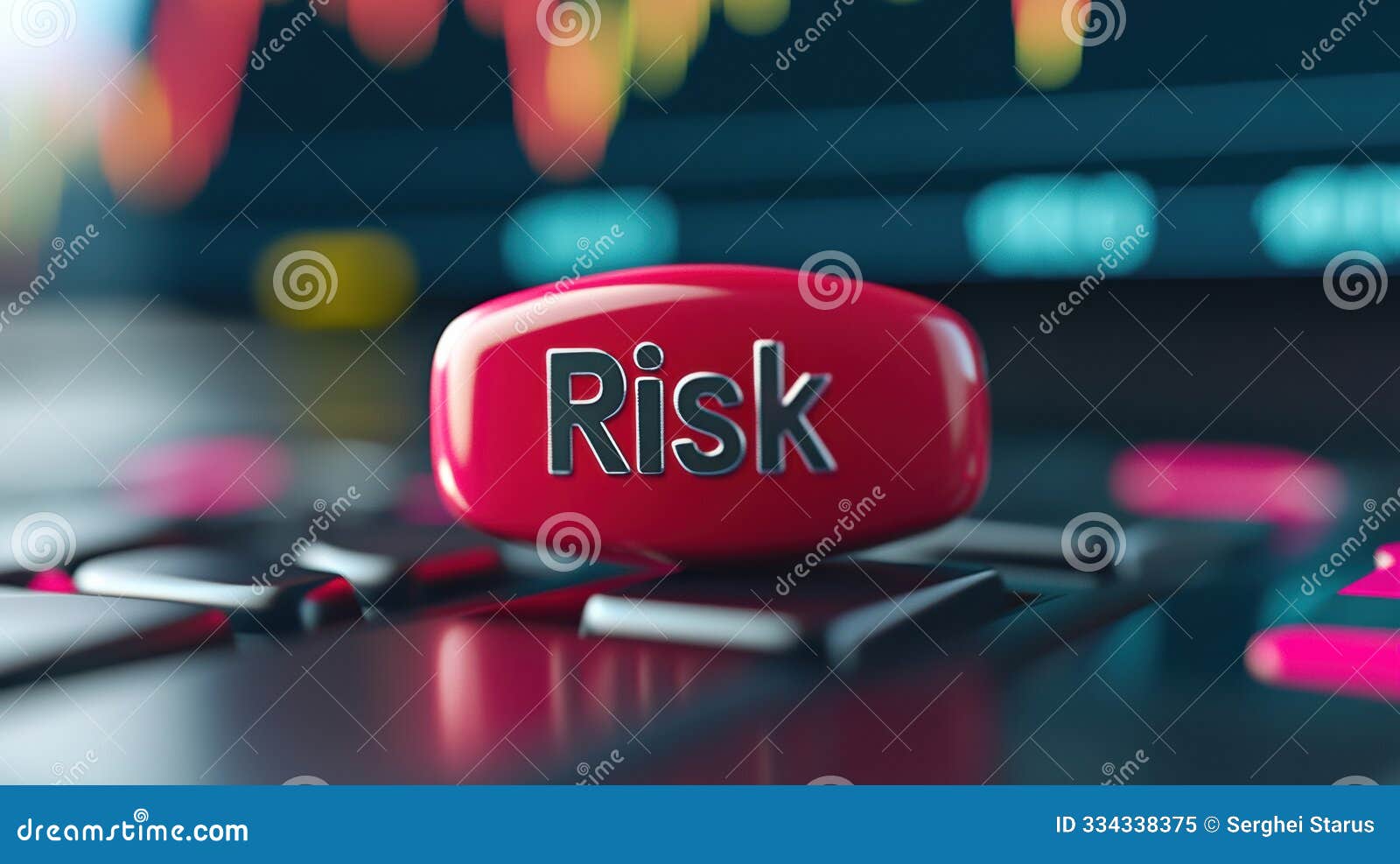 A Red Button on a Keyboard with the Word Risk Written in White Letters ...