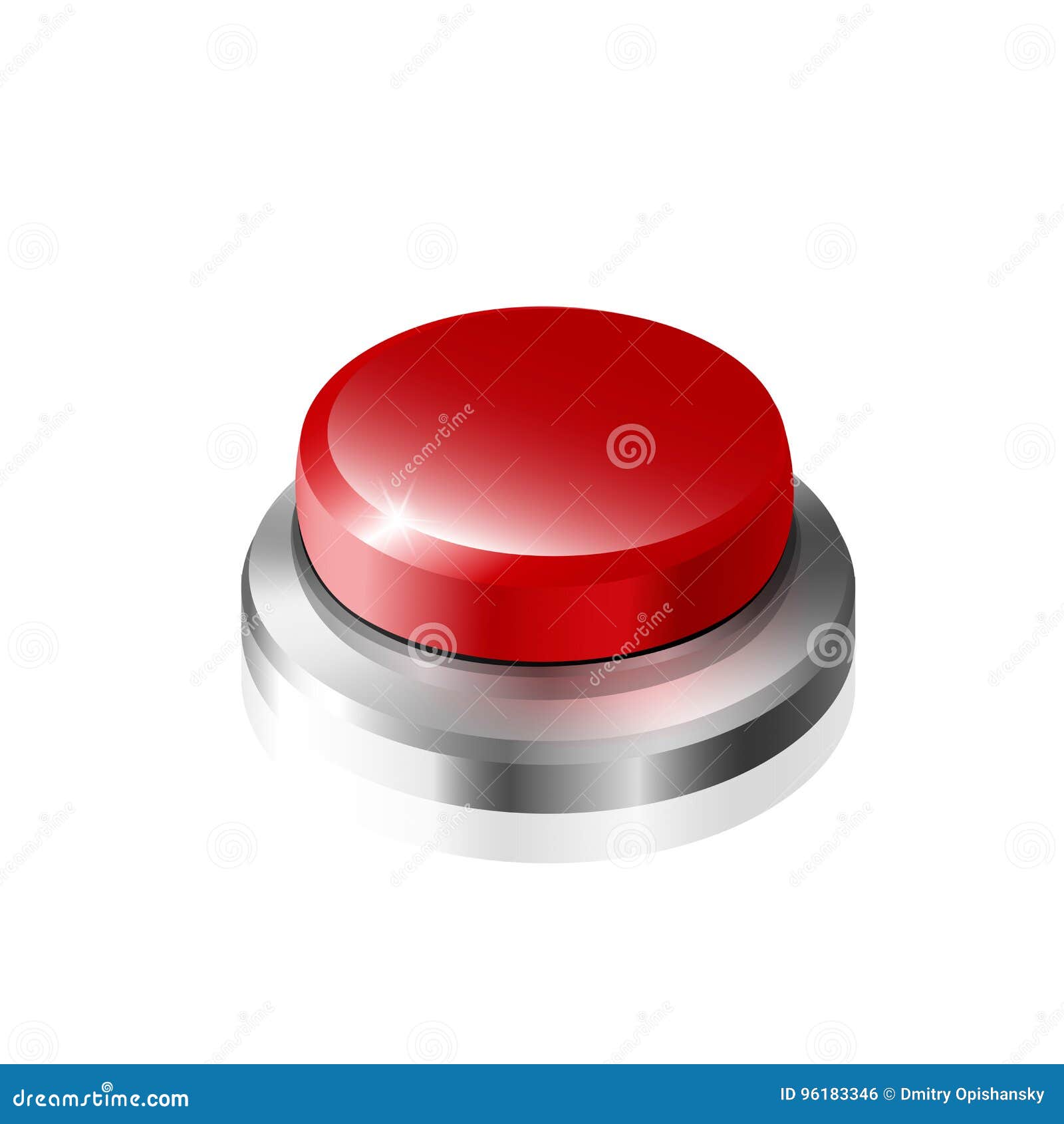 Red button stock vector. Illustration of idea, drawing - 96183346