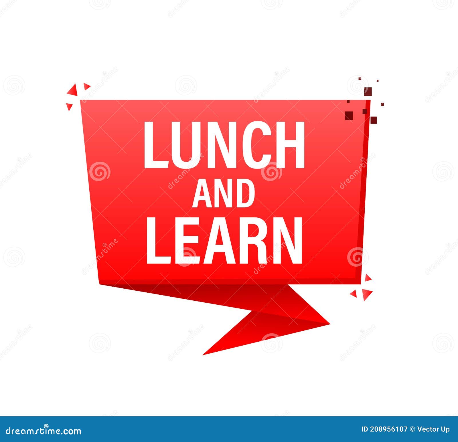 Red Button with Red Lunch and Learn. Vector Illustration. Stock ...