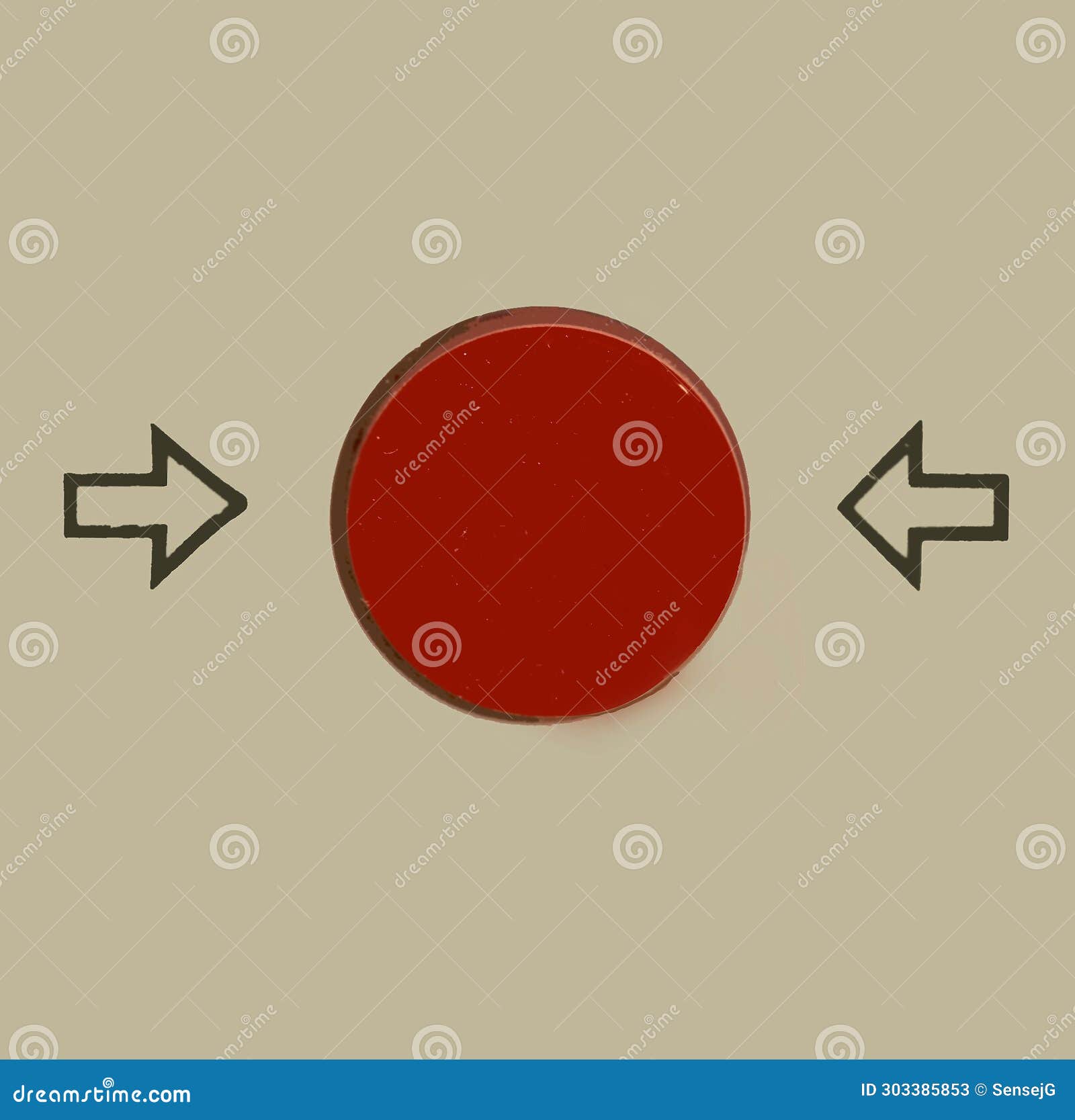 "Red Button". Main Switch with Arrows Indicating Direction. Stock Image ...