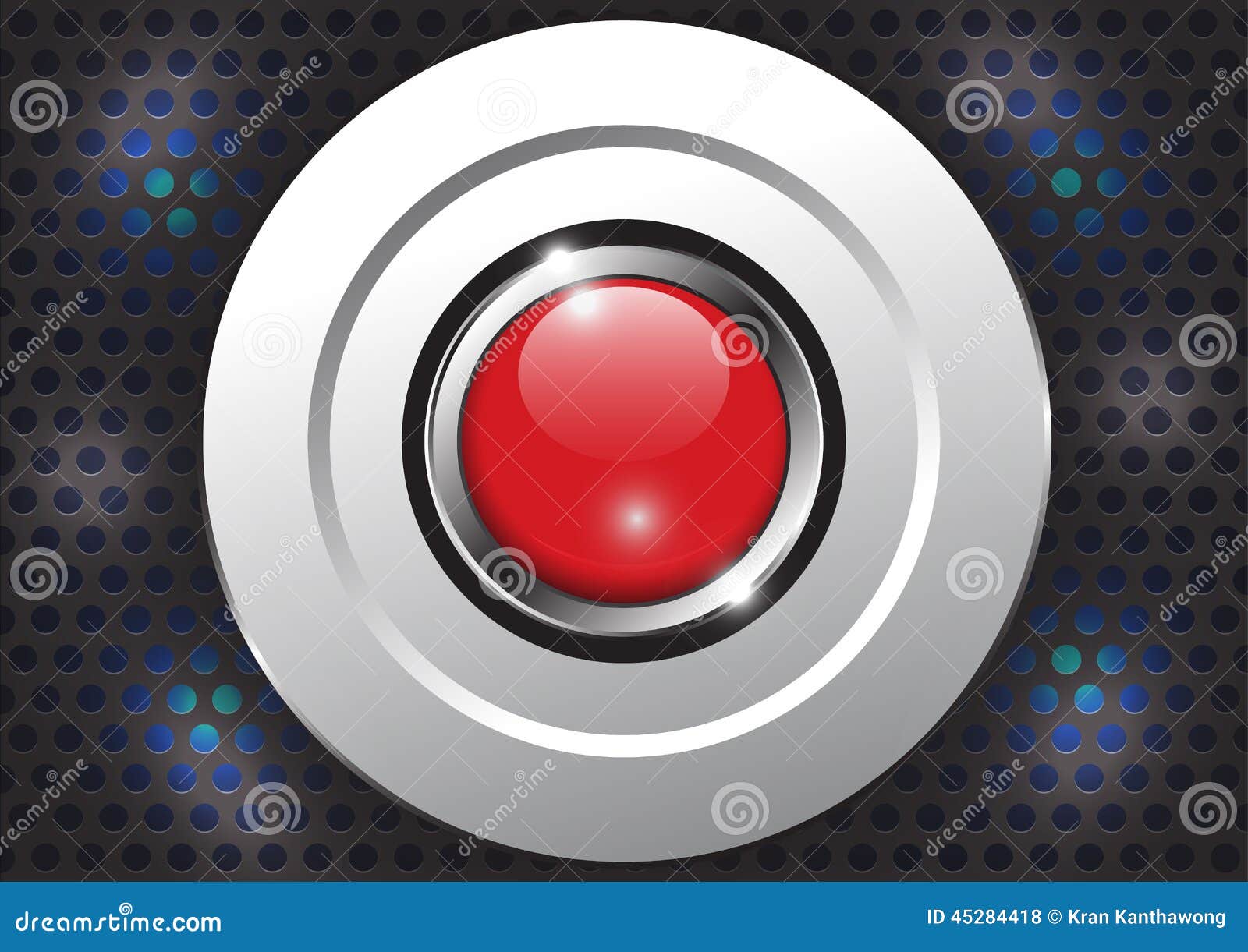 Red Button with Metallic Border,vector Illustration Stock Vector ...