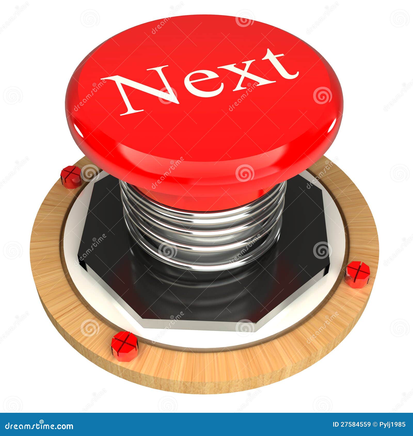 The Red Button, the Next, 3d Concept Stock Illustration - Illustration ...