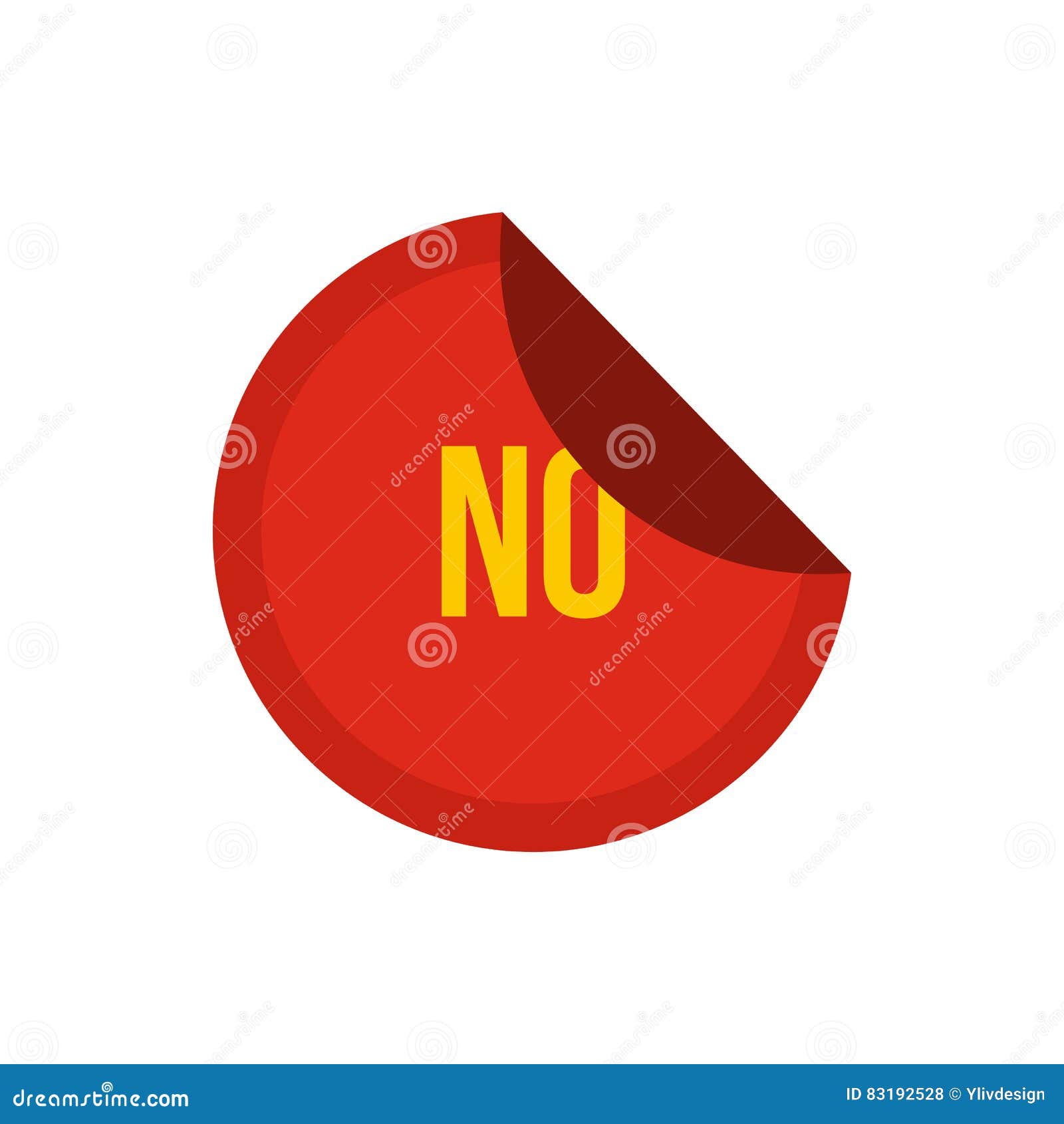 Red Button No Icon, Flat Style Stock Vector - Illustration of decline ...