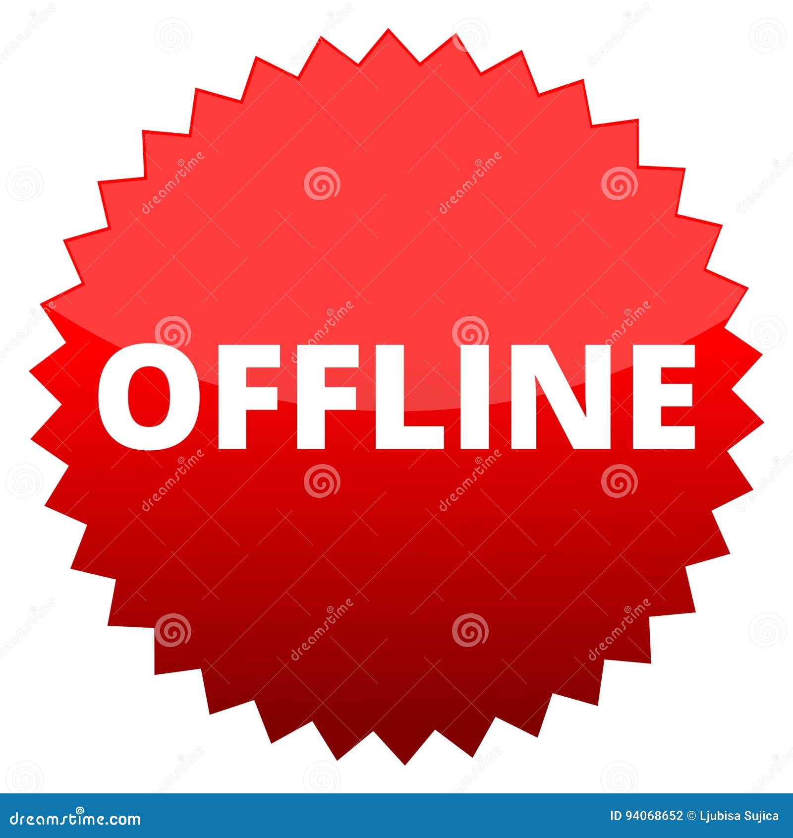 Red button offline stock vector. Illustration of communication - 94068652