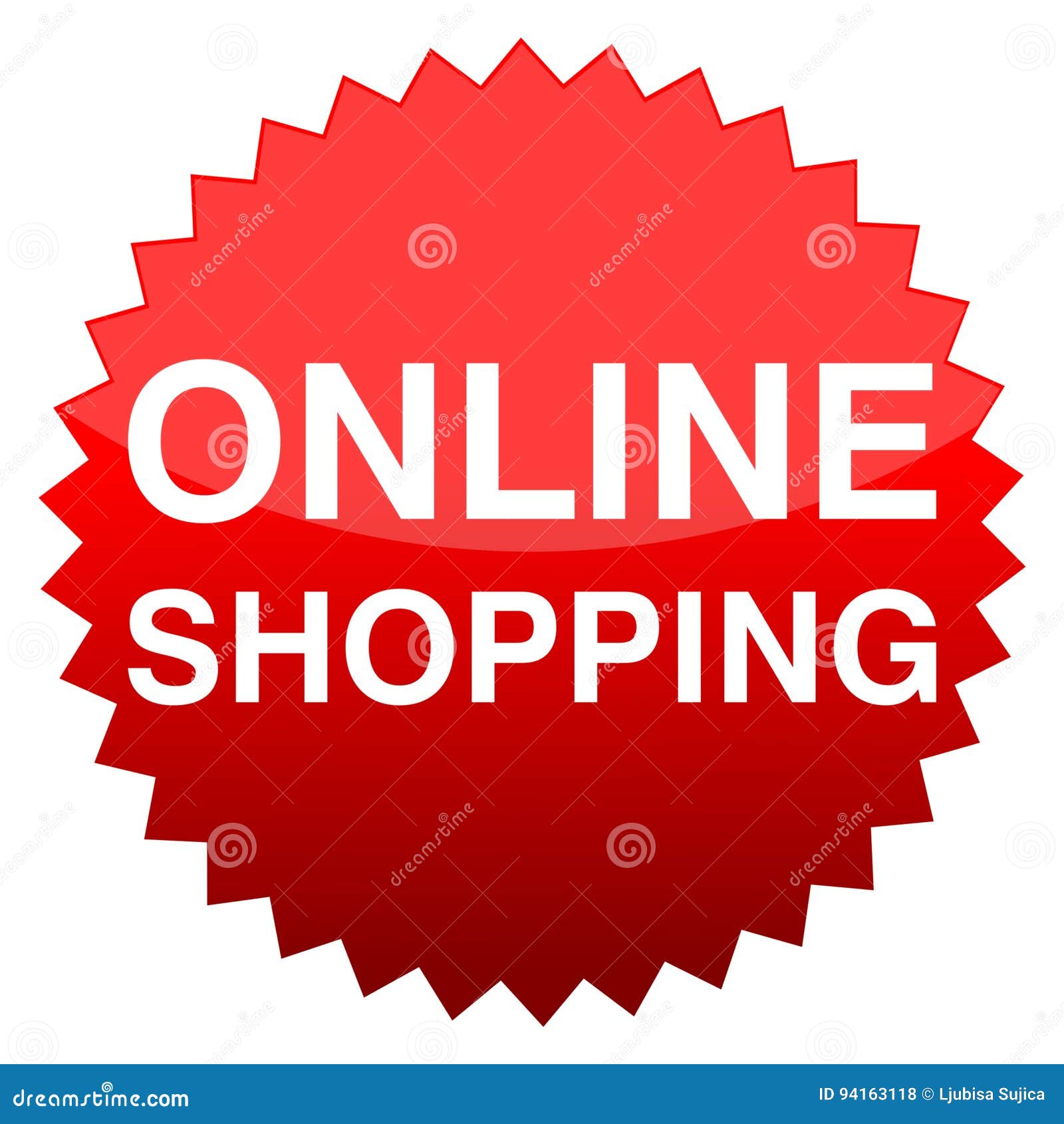 Red button online shopping stock vector. Illustration of icon - 94163118