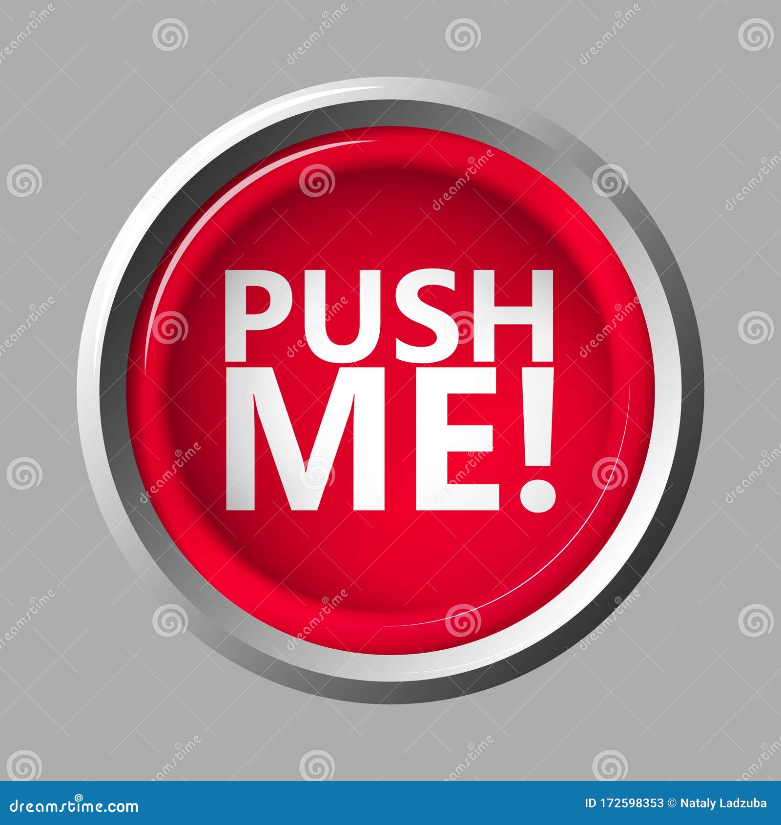 Red Button Push Me on a Gray Background. Vector Stock Vector ...