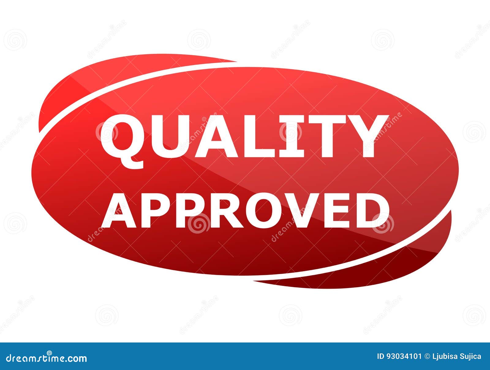 Red Button Quality Approved Stock Illustration - Illustration of ...