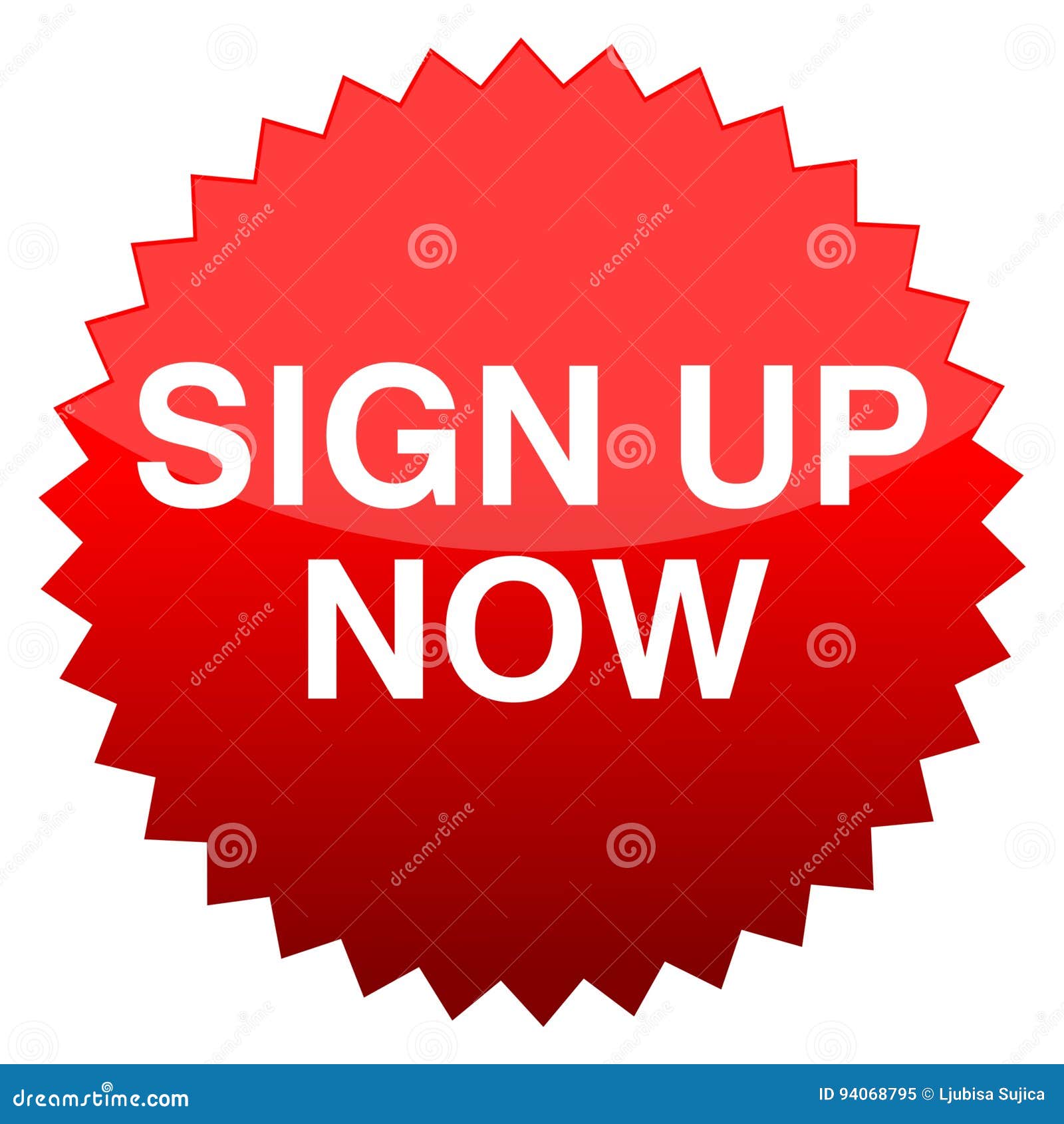 Red button sign up now stock vector. Illustration of register - 94068795