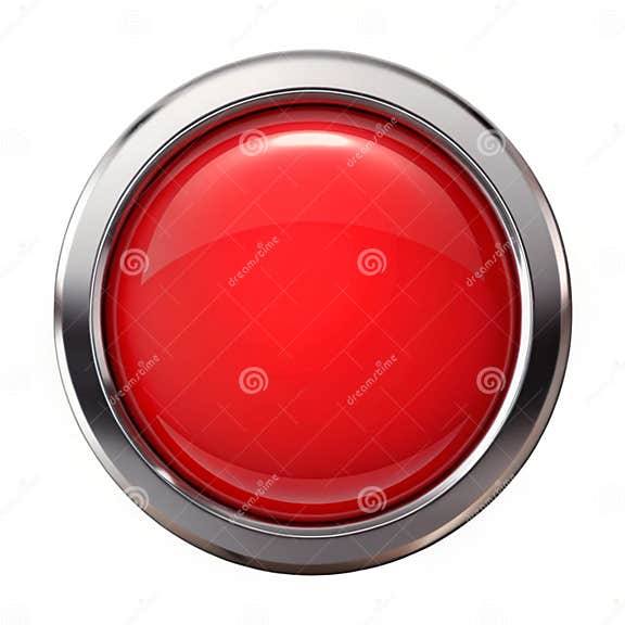 Red Button with Silver Border Stock Illustration - Illustration of ...