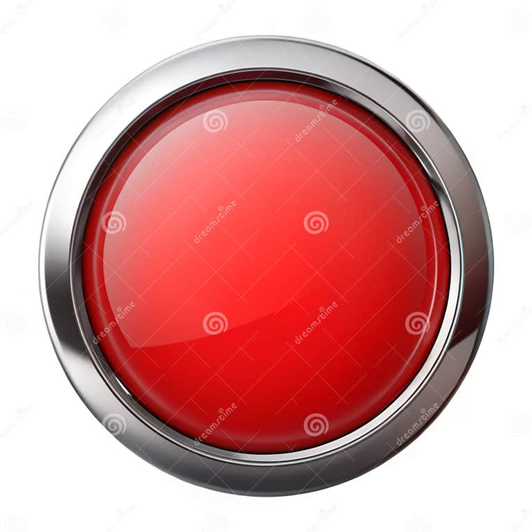 Red Button with Silver Border Stock Illustration - Illustration of ...