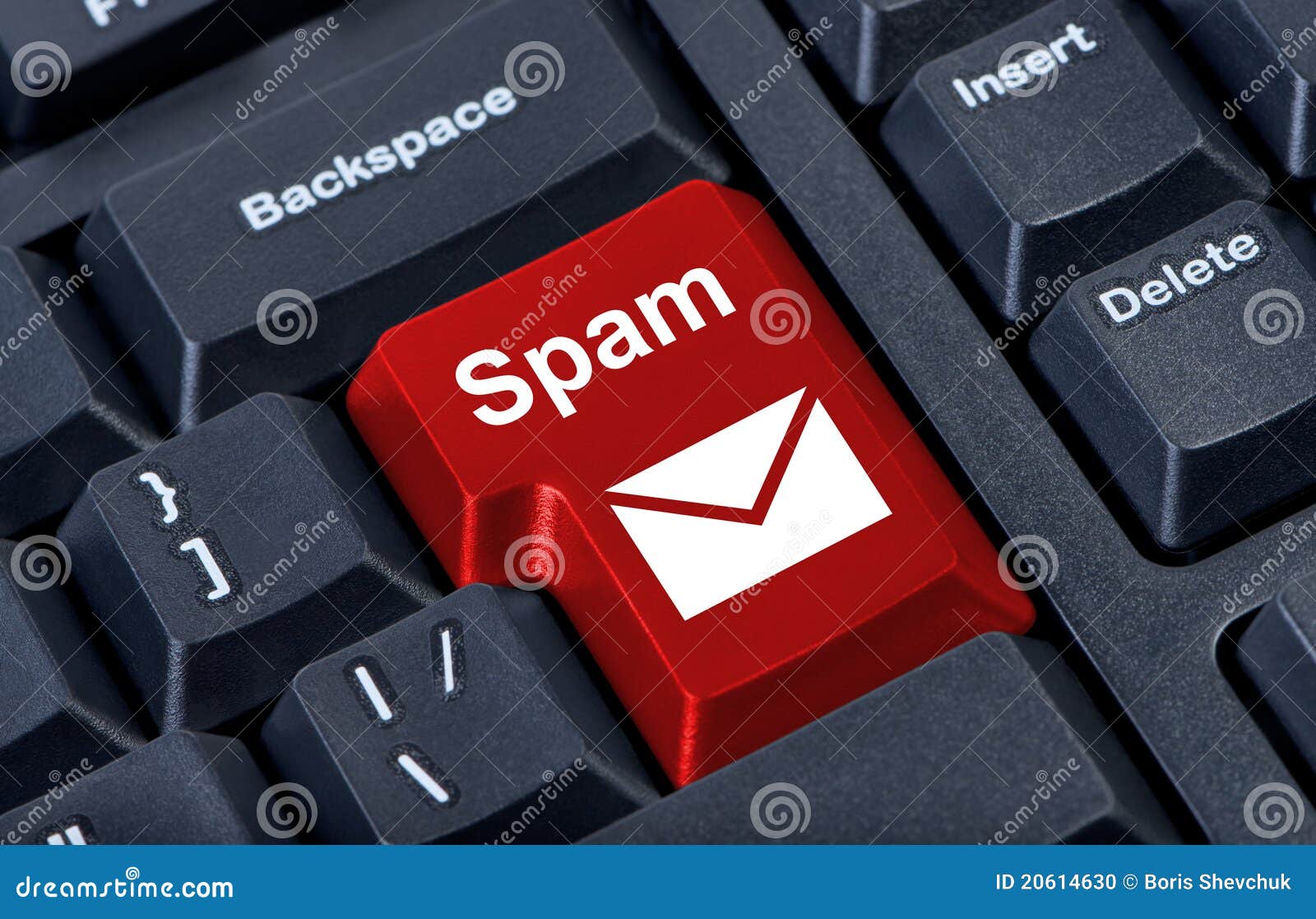 Red Button Spam with Icon Envelope. Stock Illustration - Illustration ...