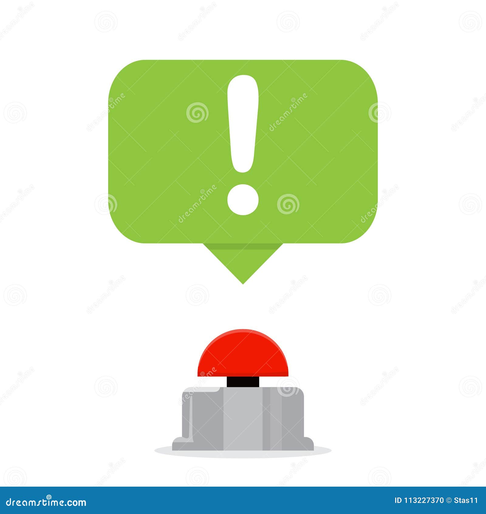 Red Button with Speech Bubbles. Quiz Concept Stock Vector ...