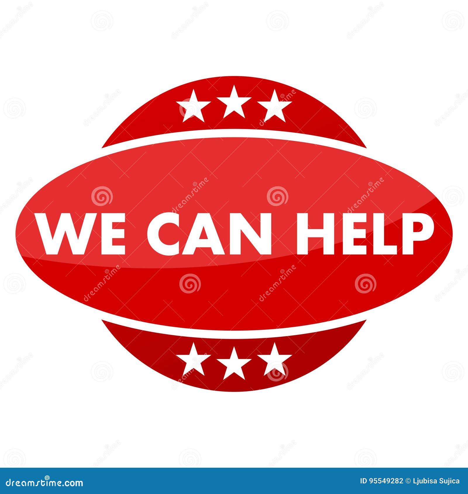 Red Button with Stars we Can Help Stock Vector - Illustration of money ...