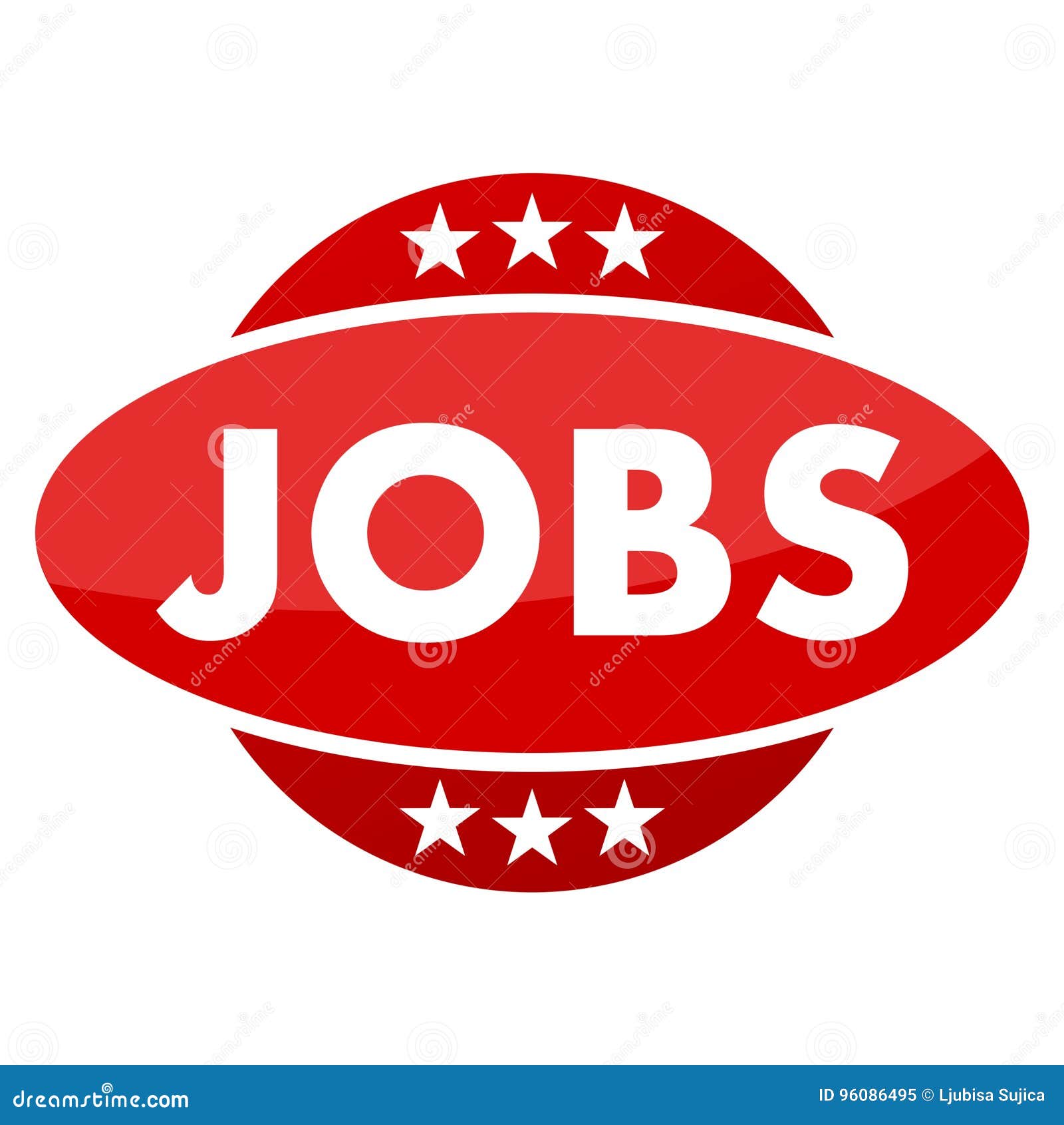 Red button with stars jobs stock vector. Illustration of ...
