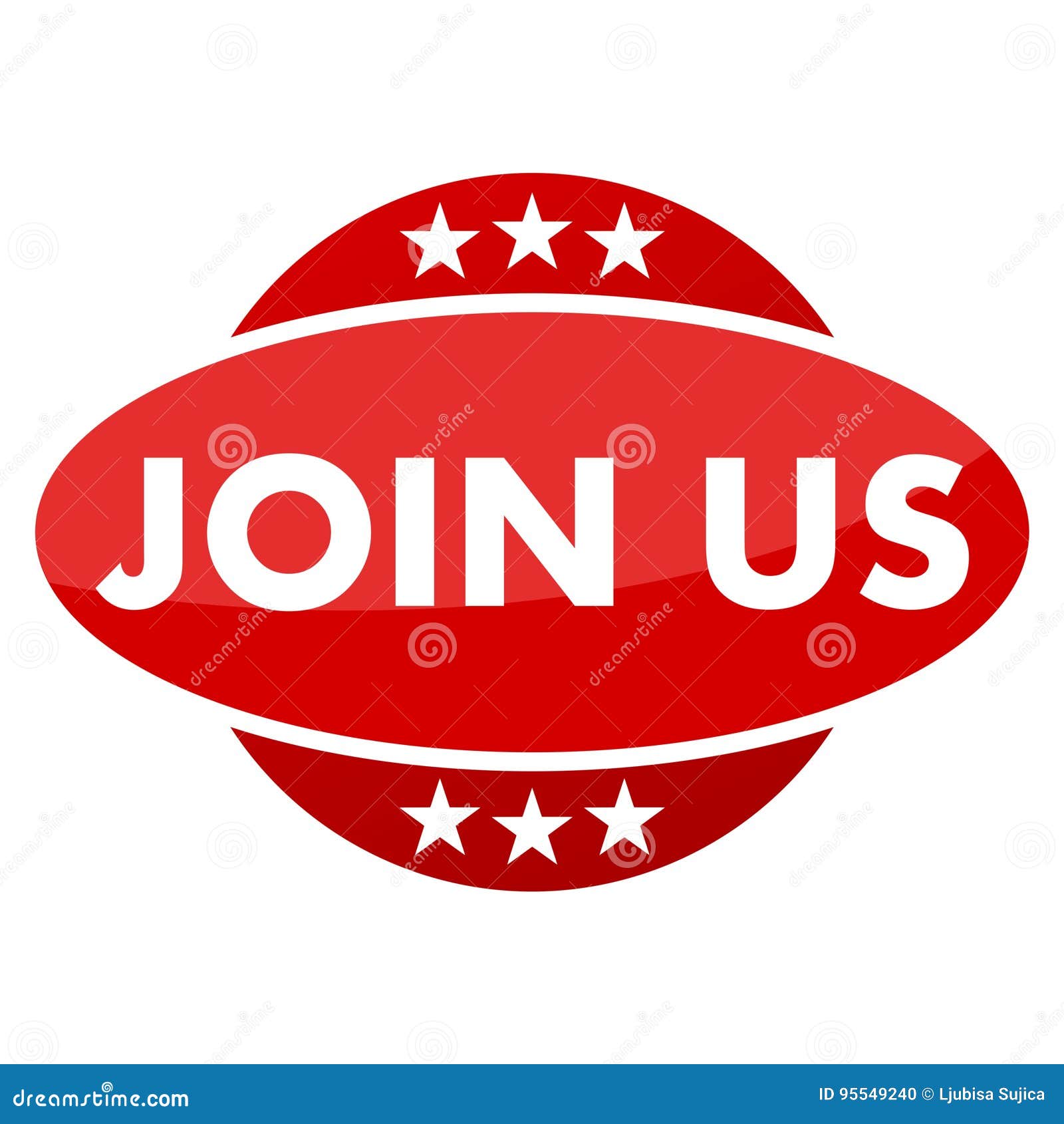 Red Button with Stars Join Us Stock Vector - Illustration of shiny ...