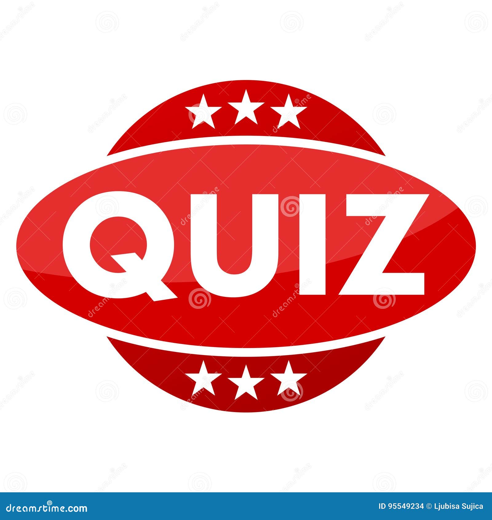 Red button with stars Quiz stock vector. Illustration of blue - 95549234