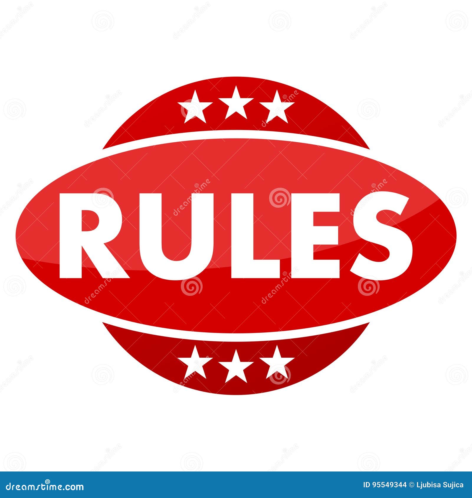 Red Button with Stars Rules Stock Vector - Illustration of insignia ...