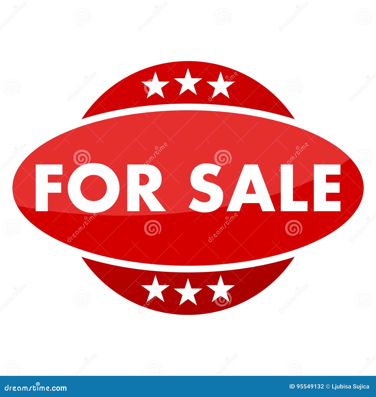 Red Button with Stars for Sale Stock Vector - Illustration of ...
