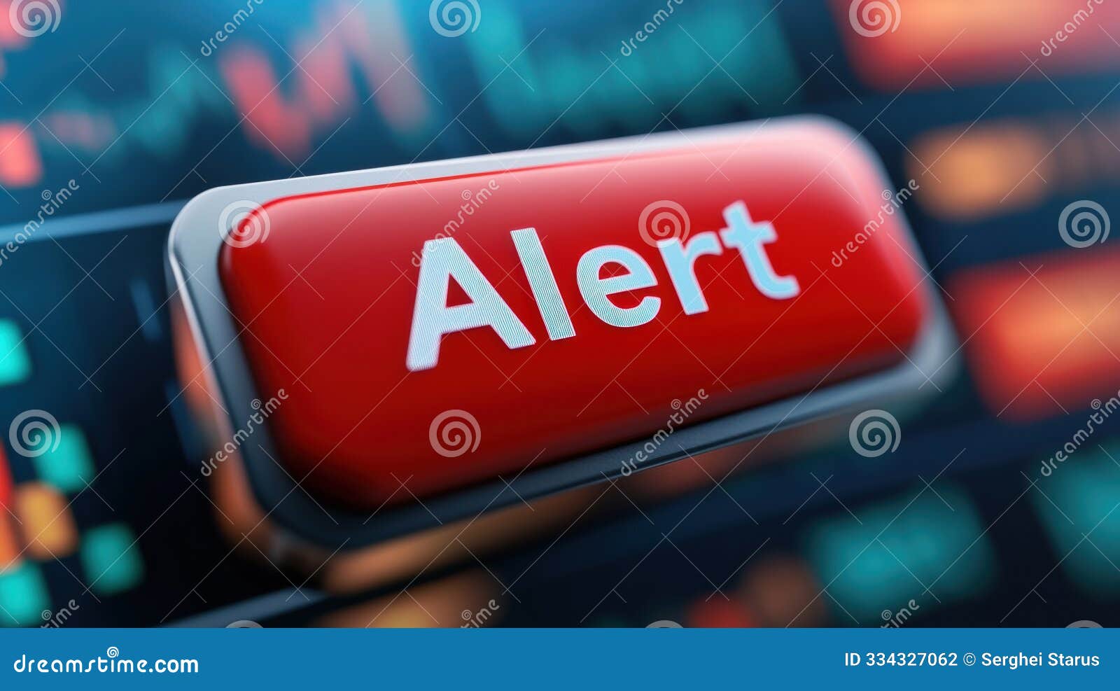 A Red Button on a Stock Market Screen with the Word Alert, AI Stock ...