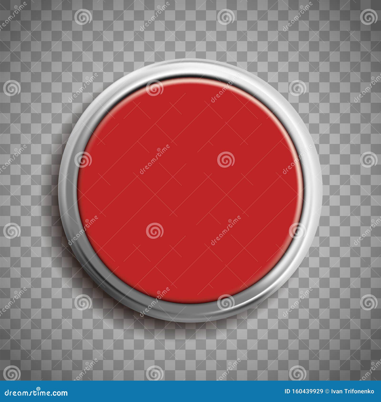 Red Button Template Isolated on Transparent Background Stock Vector ...