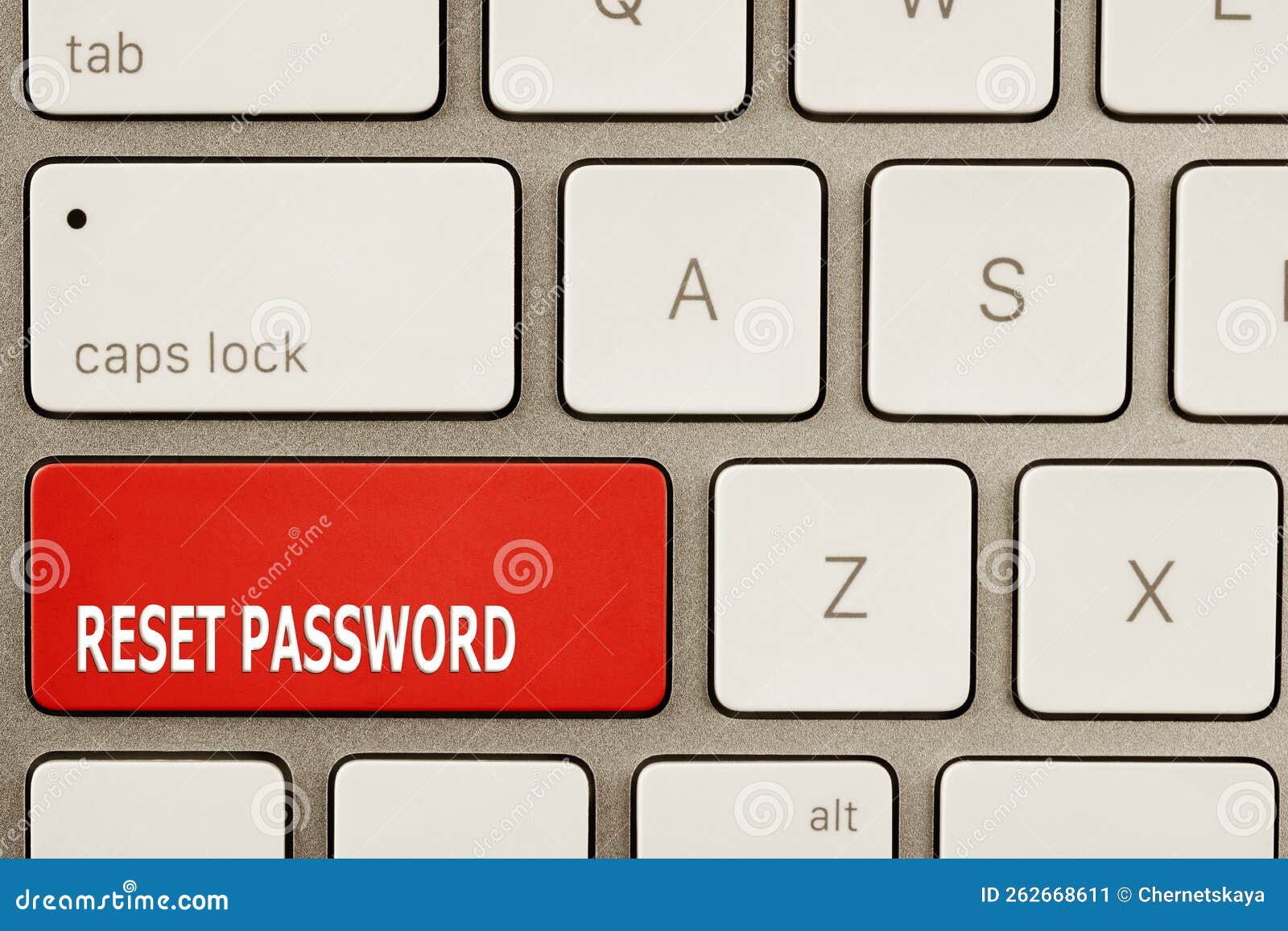 Red Button with Text RESET SECURITY on Keyboard, Top View Stock Image ...