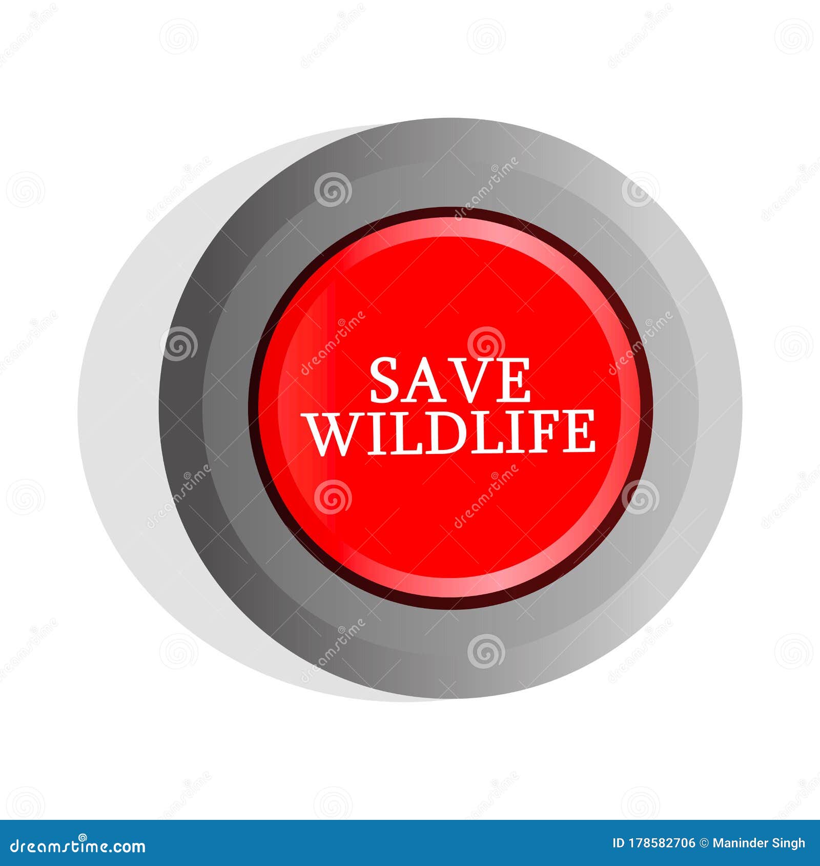Red Button with Text Save Wildlife. Stock Illustration - Illustration ...