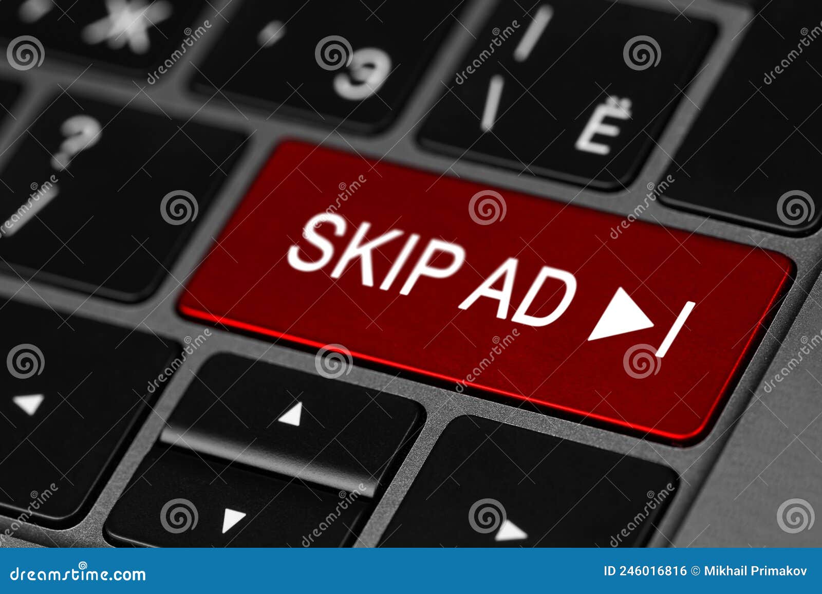 Red Button with Text SKIP AD Stock Photo - Image of text, stop: 246016816