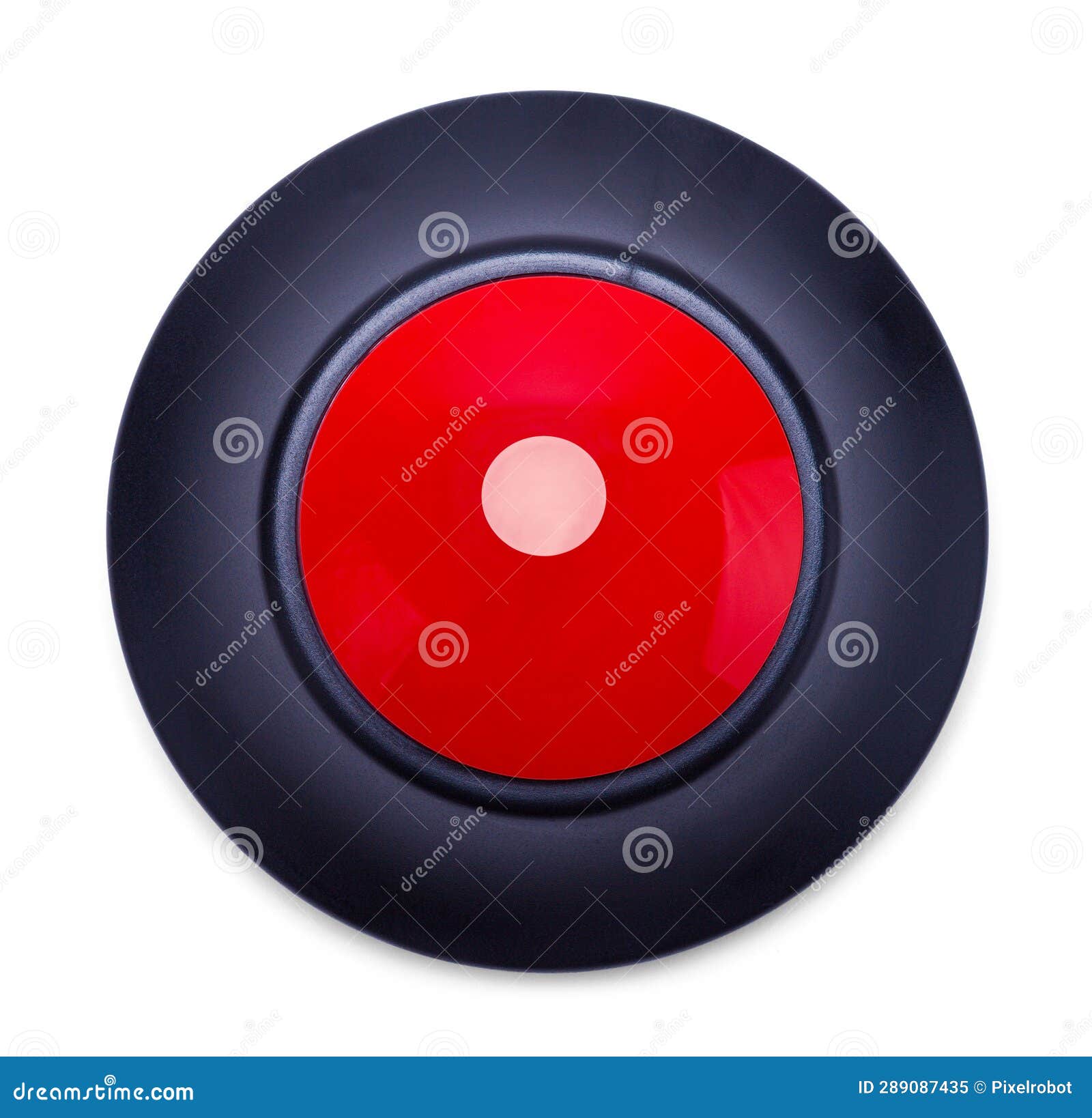 Red Button Top View stock image. Image of black, button - 289087435