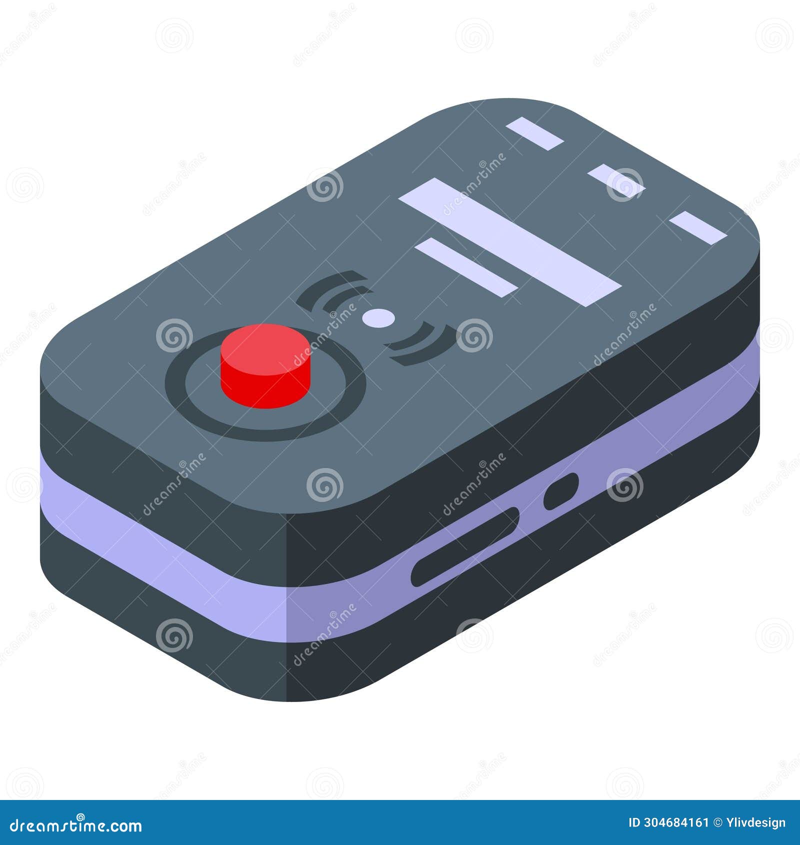 Red Button Tracker Icon Isometric Vector. Global Center Stock Vector ...