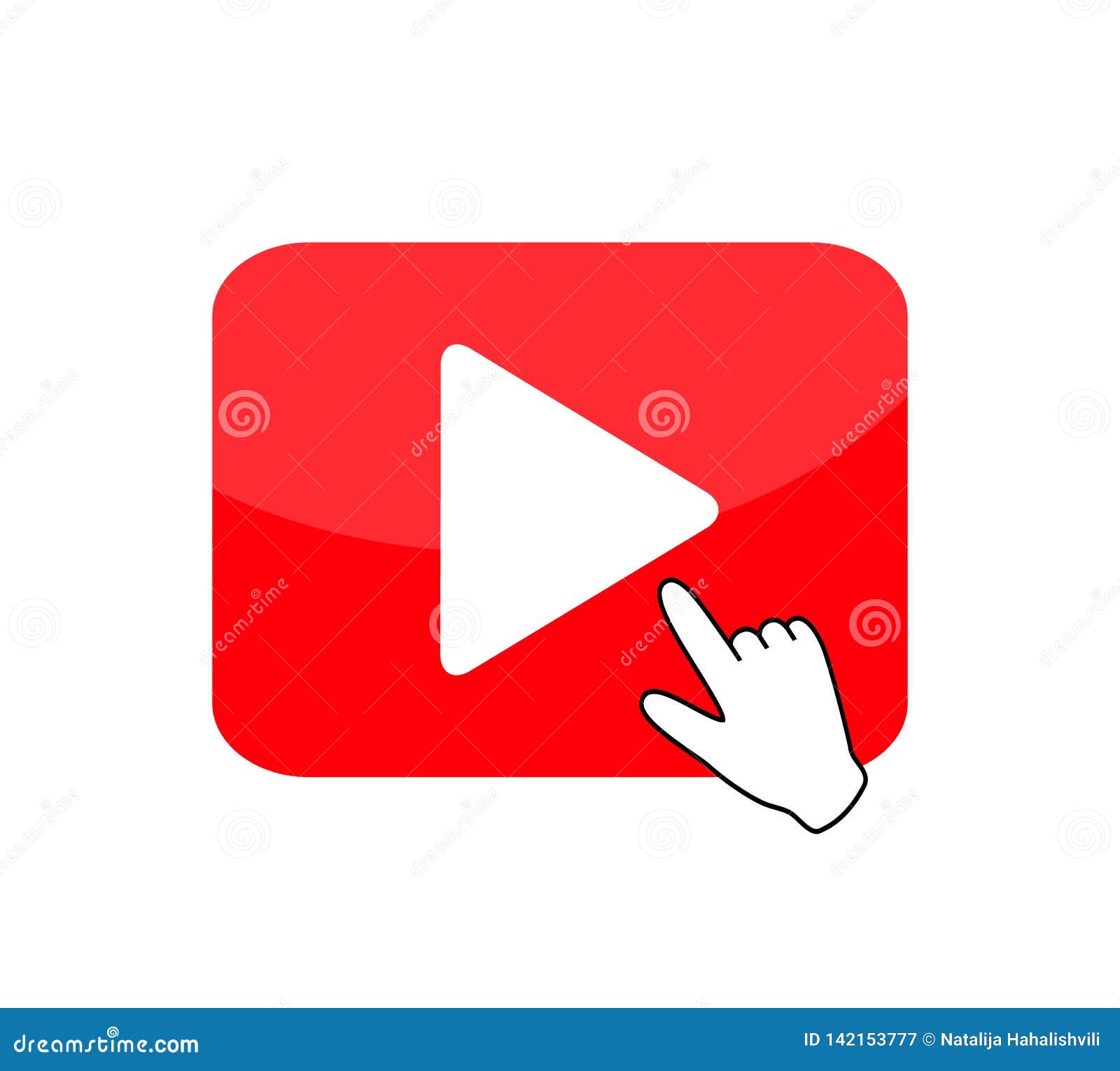 Red button video player stock vector. Illustration of cursor - 142153777