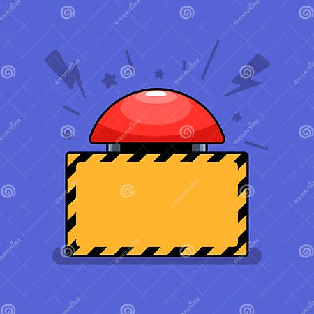 The Red Button with Warning Label. Isolated Vector Illustration Stock ...