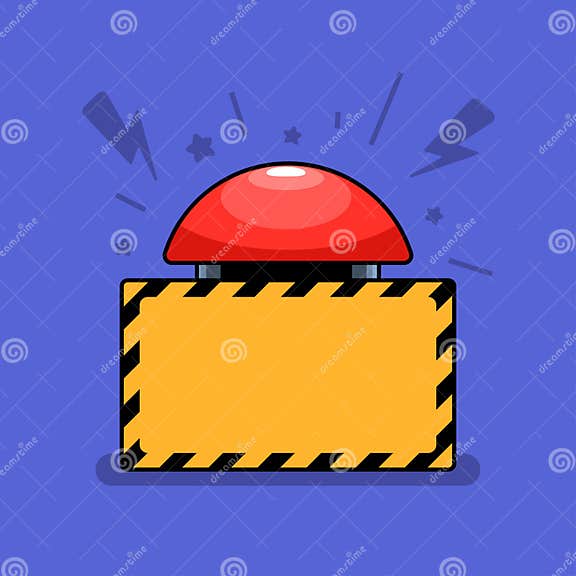The Red Button with Warning Label. Isolated Vector Illustration Stock ...