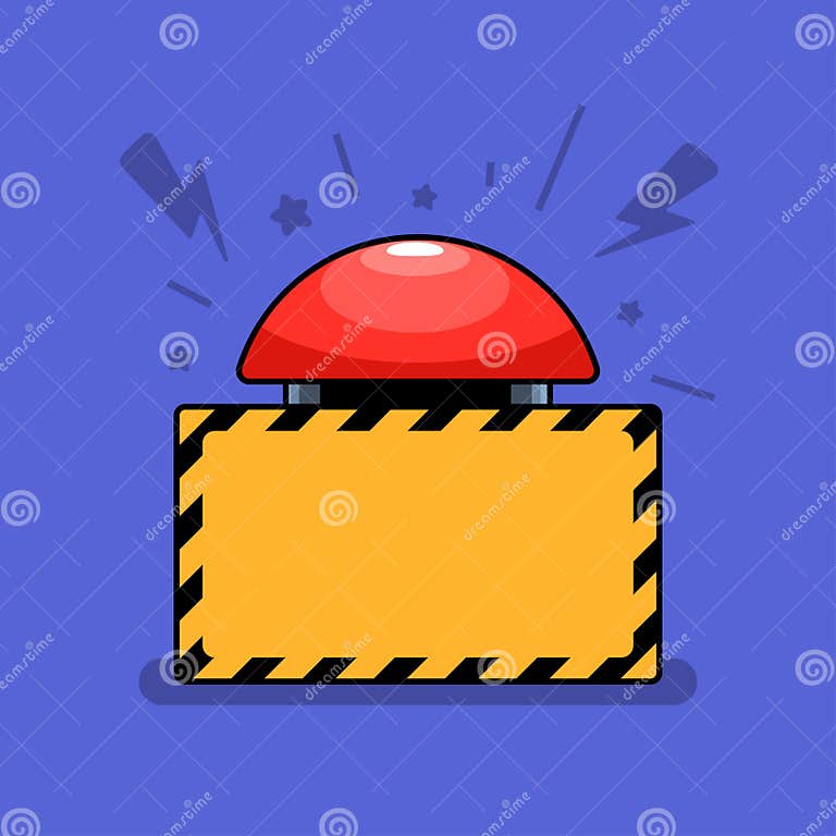The Red Button with Warning Label. Isolated Vector Illustration Stock ...