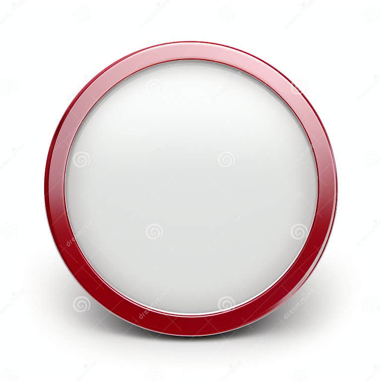 A Red Button with a White Background on a White Background Stock ...